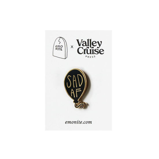 Sad AF Balloon Enamel Pin – Emo Nite